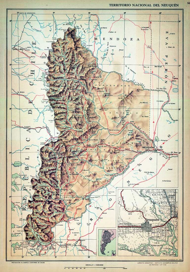 Mapa de la Gobernación del Neuquén – 1953 → Más Neuquén