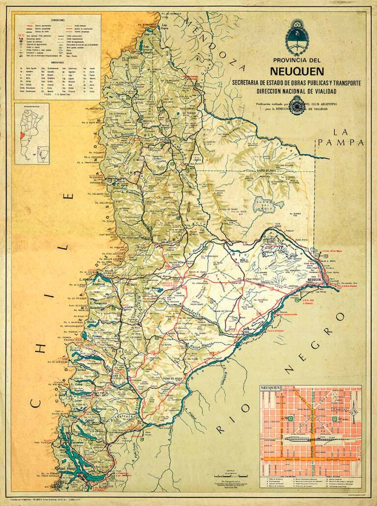 Mapa de Neuquén – 1972 – Vialidad Nacional → Más Neuquén