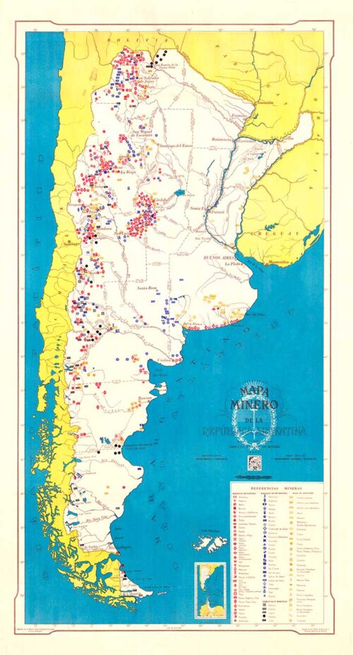 Mapa minero de la República Argentina – 1957 → Más Neuquén