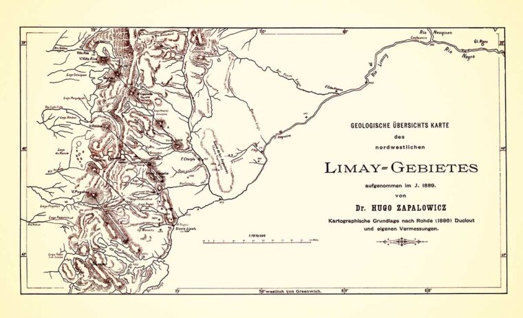 Mapa general de la zona del Limay – 1889 – → Más Neuquén